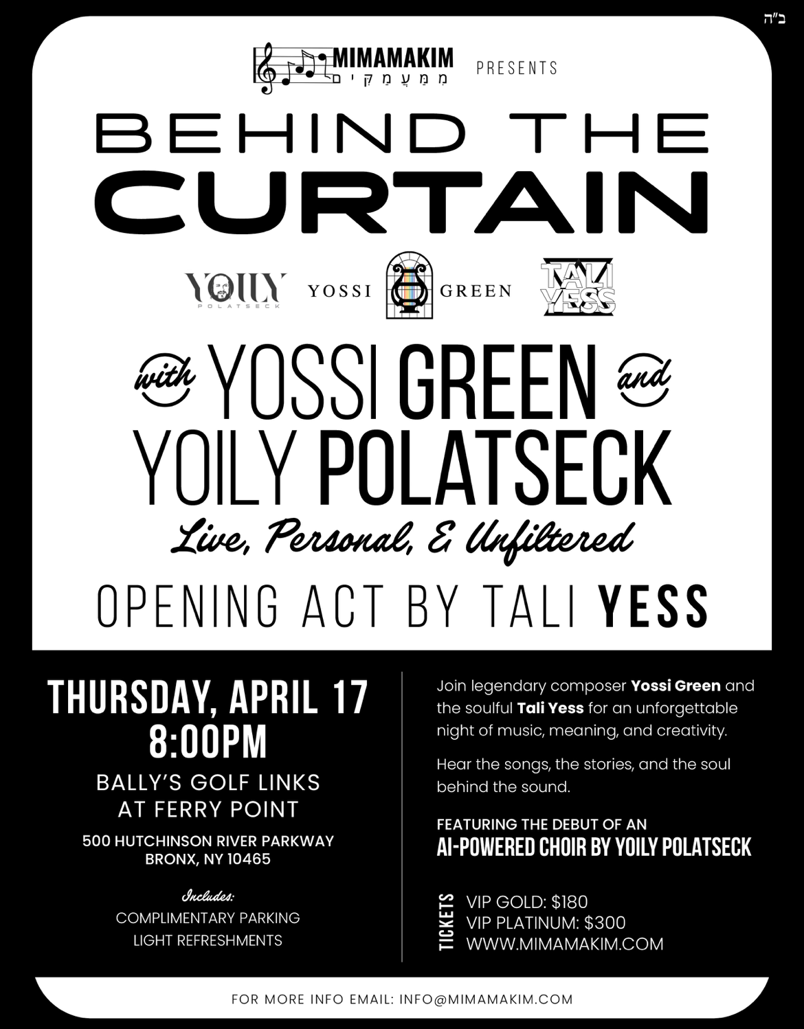 BEHIND THE CURTAIN with YOSSI GREEN, YOILY POLATSECK and TALI YESS ...